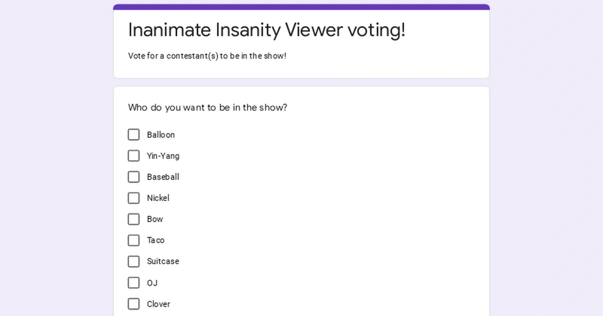 Vote for a character to be in Inanimate Insanity viewer voting! | Fandom