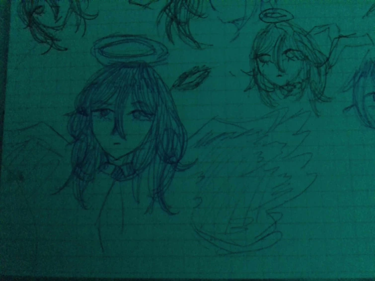 random angel devil sketches