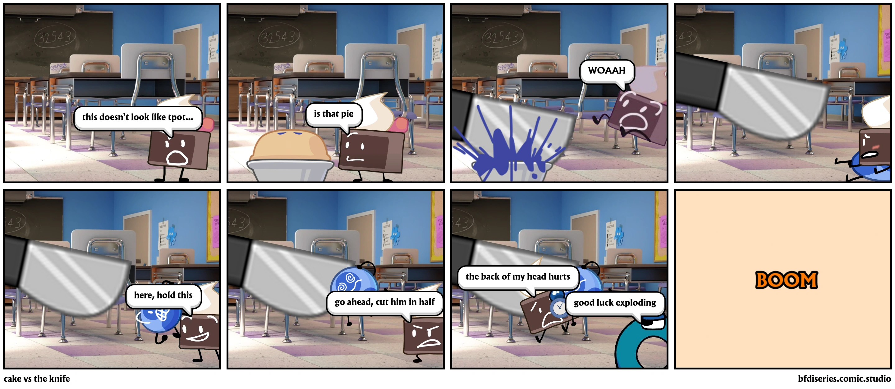 bfdi comic: cake vs the knife | Fandom