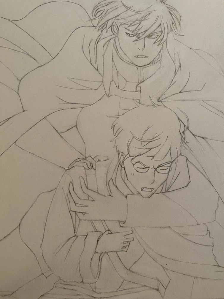 Drawing of Aresh and Seiichirou from chapter six (work in progress) | Fandom