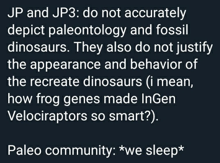 Paleo community and JP/JW Movies | Fandom