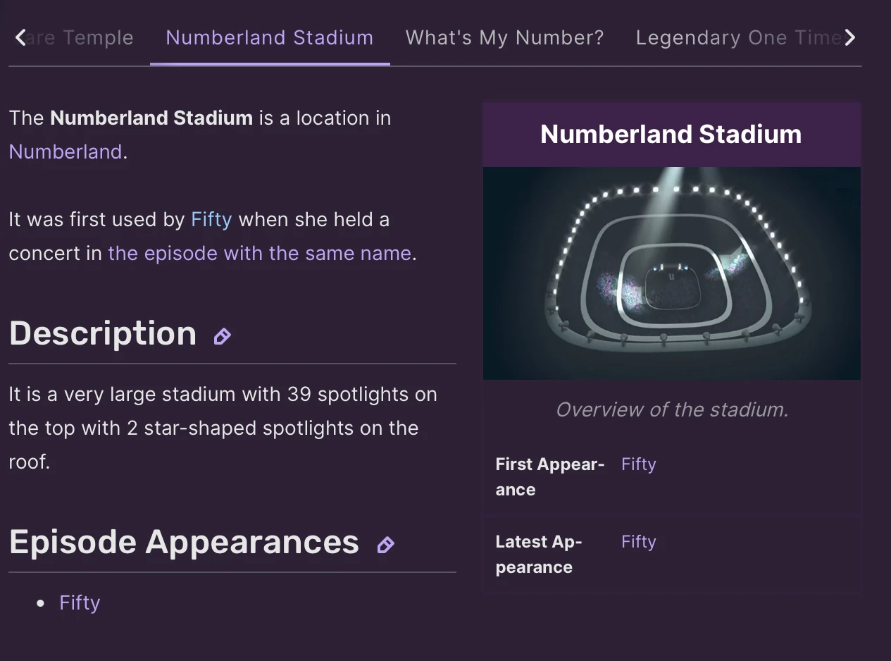 The Numberland Stadium was explicitly stated to be where 11 was playing ...
