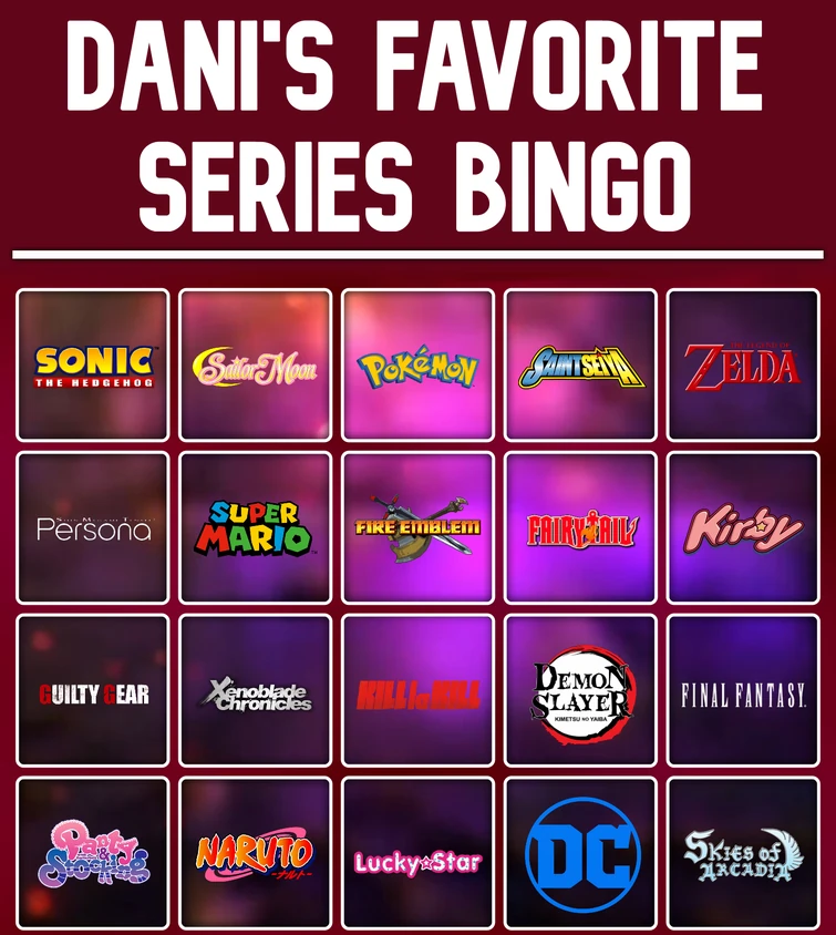 I made a favorite series bingo! | Fandom