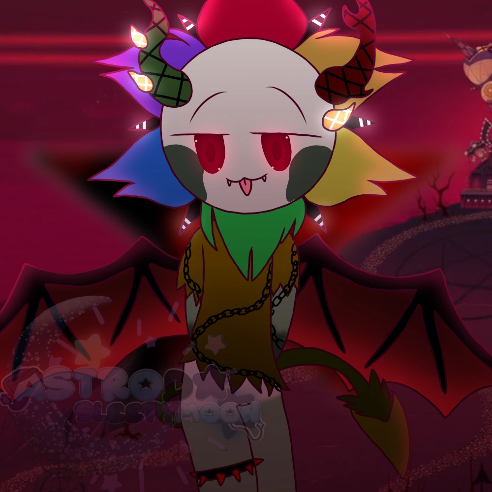 "So votes said yes so heres dandy in this heaven and hell au thing." -💤 ...