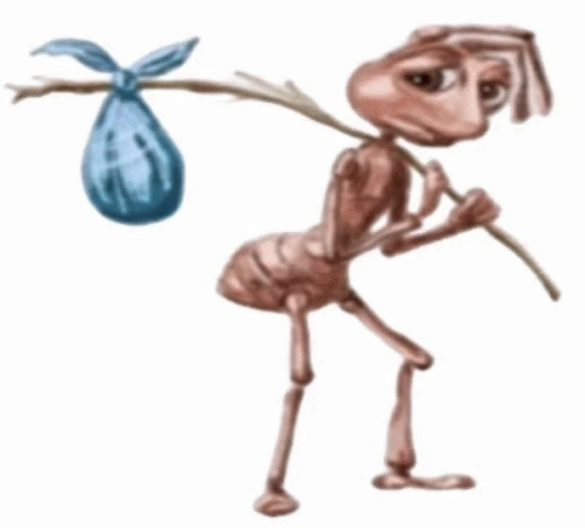 sad ant with bindle | Fandom
