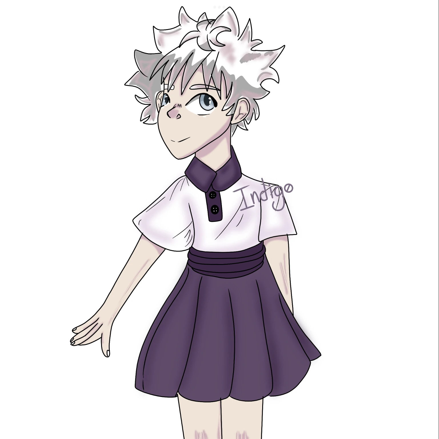 Killua in a dress art! | Fandom