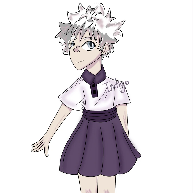 Killua in a dress art! | Fandom