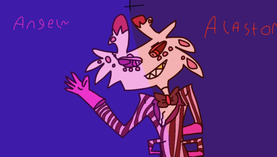 I made an angel dust Alastor fusion cause I got bored | Fandom