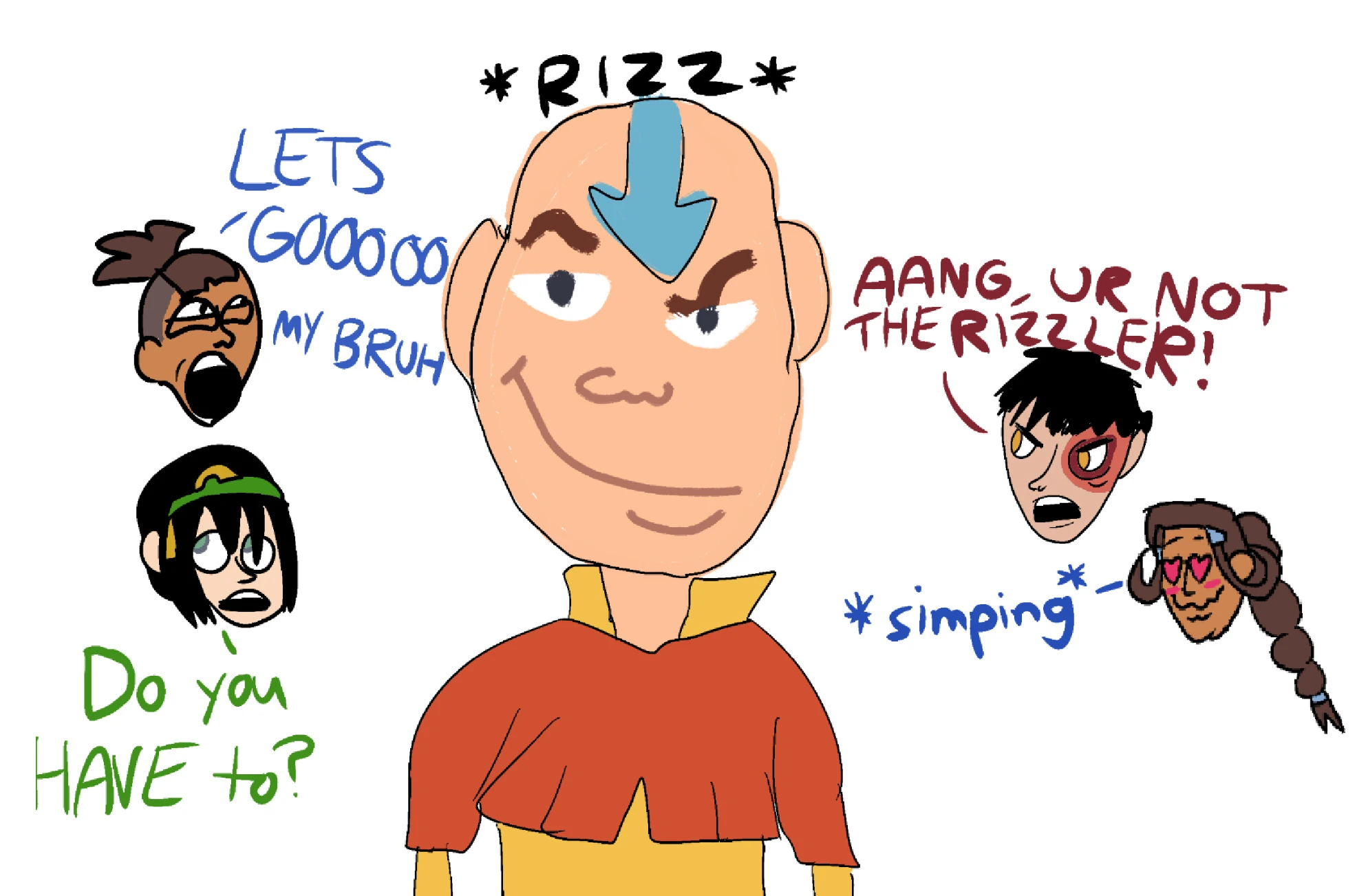 If Aang was the RIZZLER (a drawing by me) | Fandom