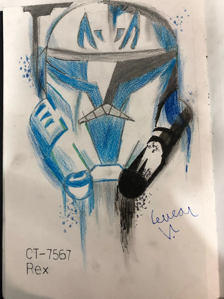 My Captain Rex Helmet Art | Fandom