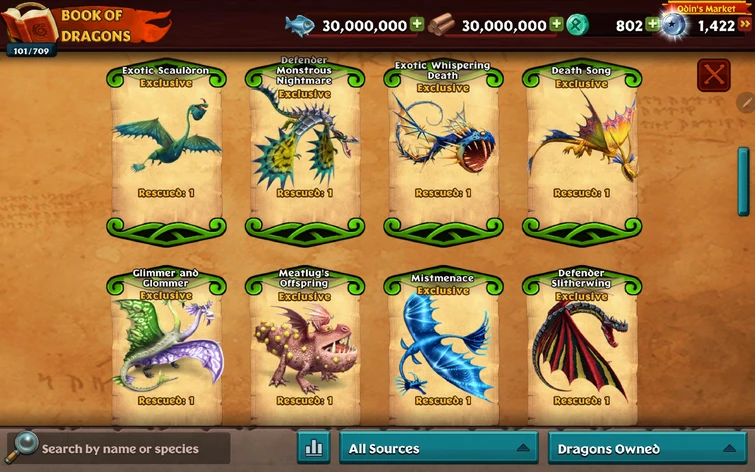 My Rise of Berk dragon collection (a How to Train Your Dragon mobile ...