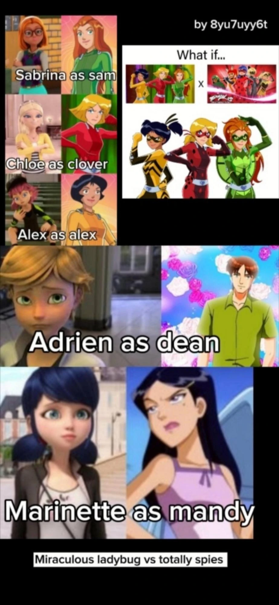 Miraculous ladybug vs totally spies marinette as mandy & adrien as dean ...