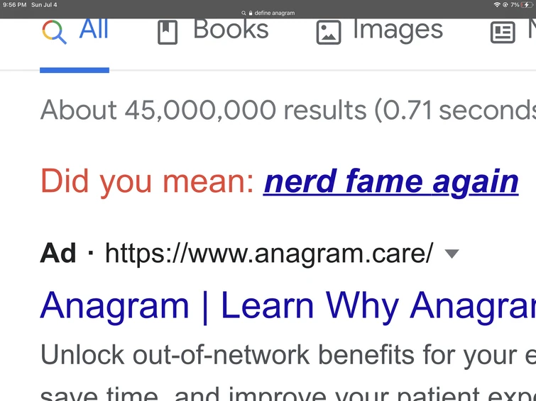 type define anagram in google | Fandom