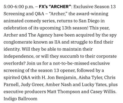 Archer San Diego Comic Con panel 2022 | Fandom