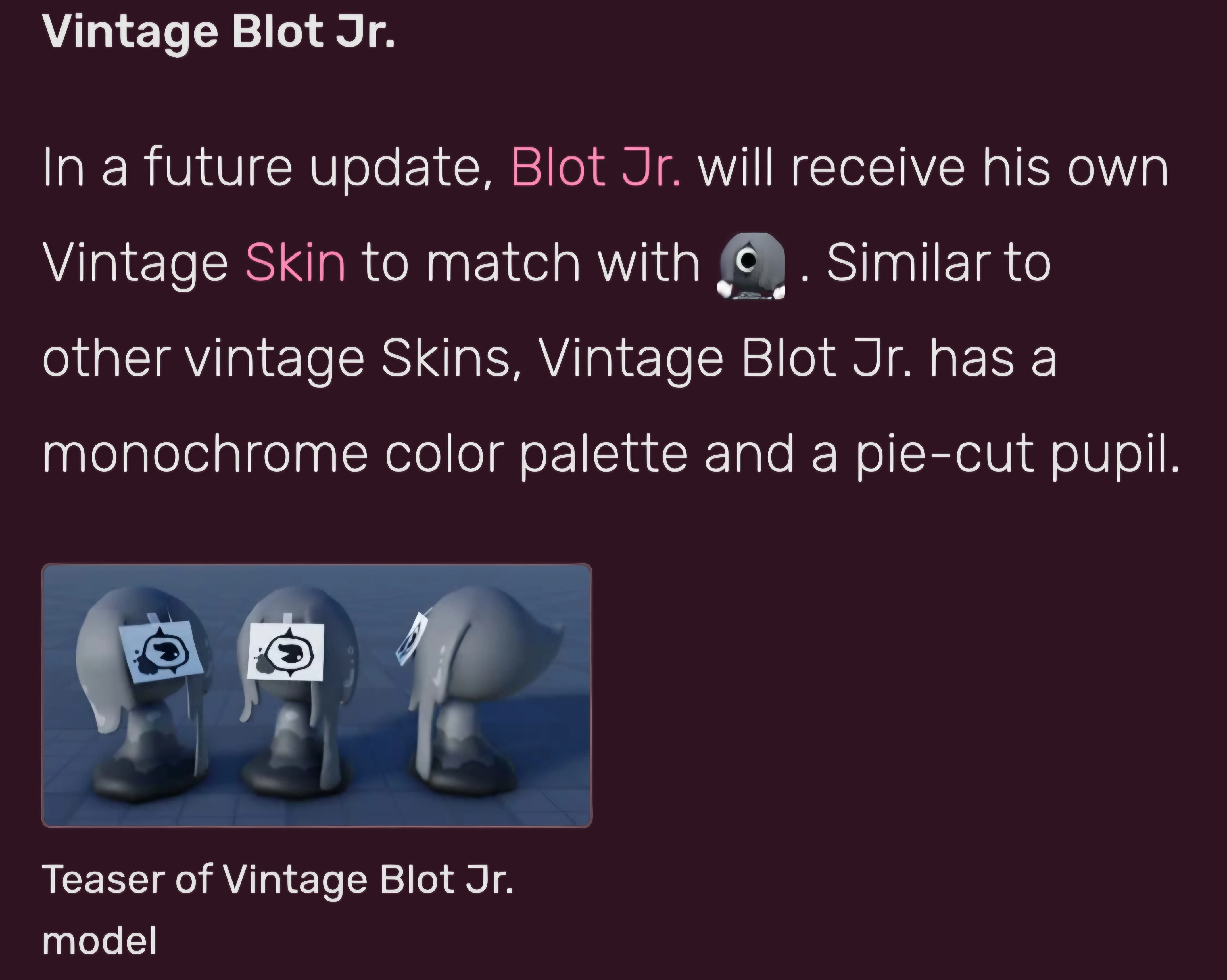 Why is Vintage Blot Jr still not in the game?? | Fandom