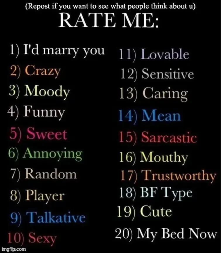 This seems fun. RATE ME | Fandom