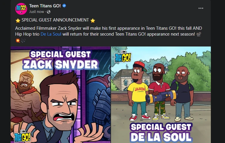 Zack Snyder will appear on an episode on Teen Titans GO!, TTG page ...