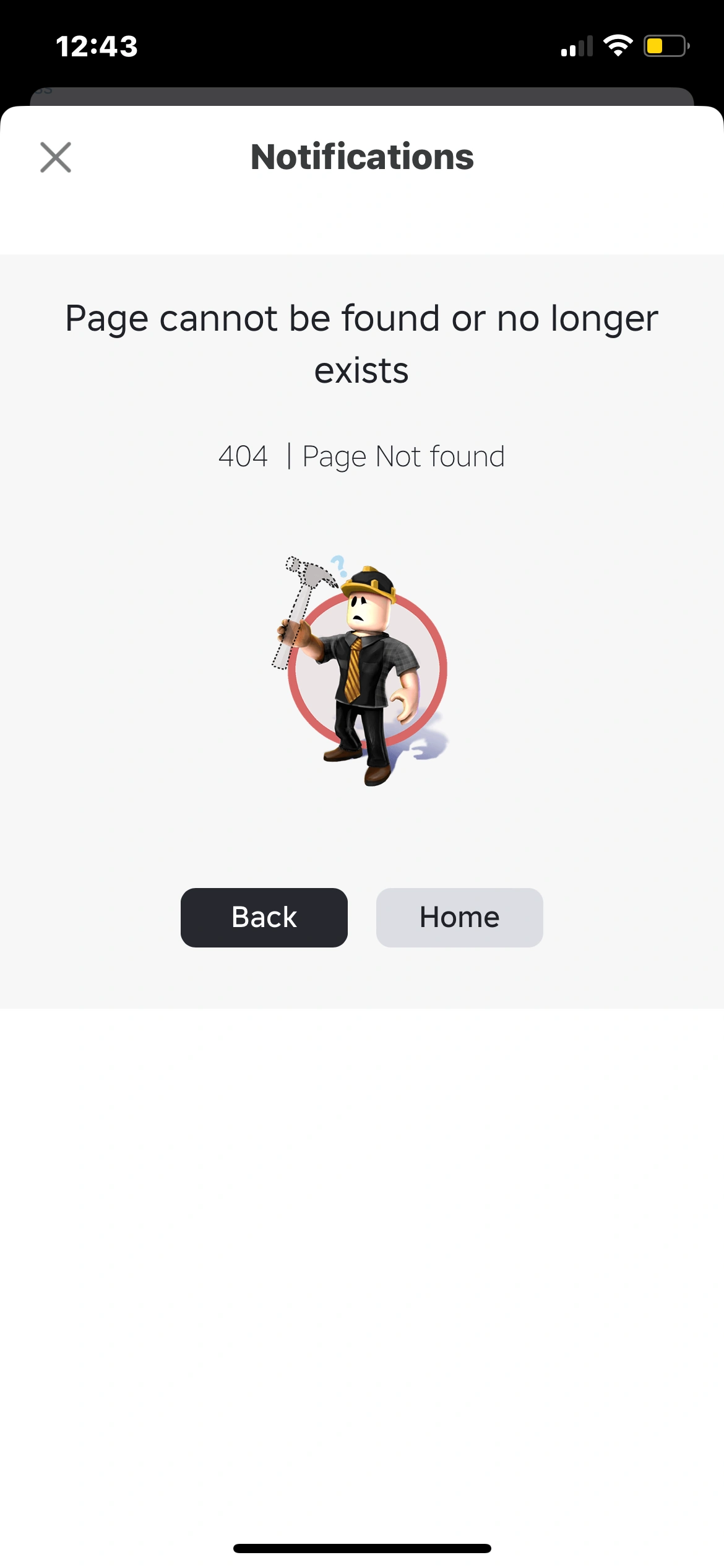 Guys help my fucking notifications can’t be found in Roblox (waited ...