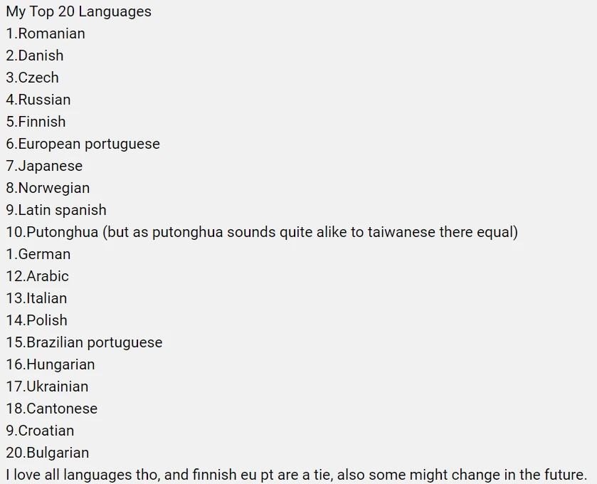What are your favourite languages | Fandom