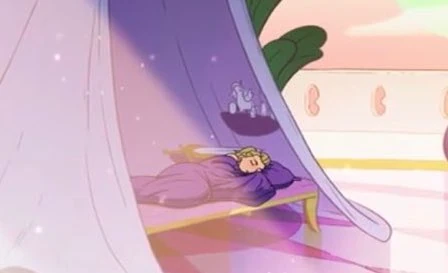after so long adora still sleeps with her knees tucked because she’s ...