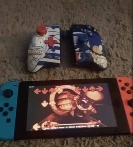 Some Sonic-themed Nintendo Switch Joycons I got for Christmas (ignore my switch) | Fandom