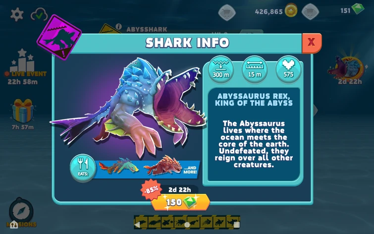 Abyssaurus, unlocked. | Fandom