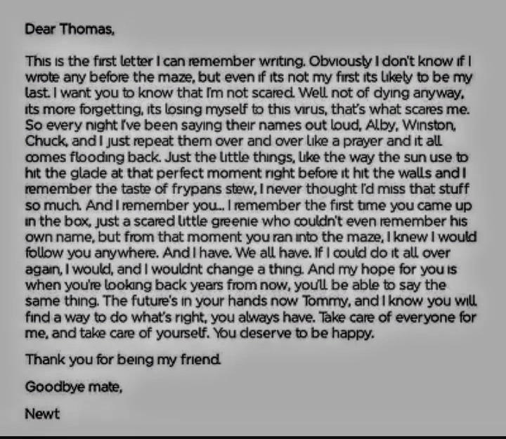 Newts letter ? | Fandom