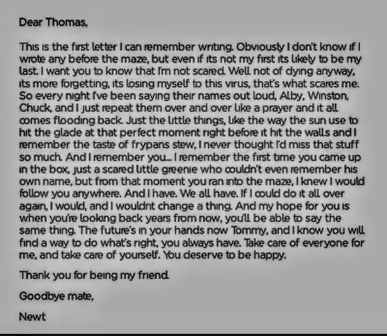 Newts letter ? | Fandom