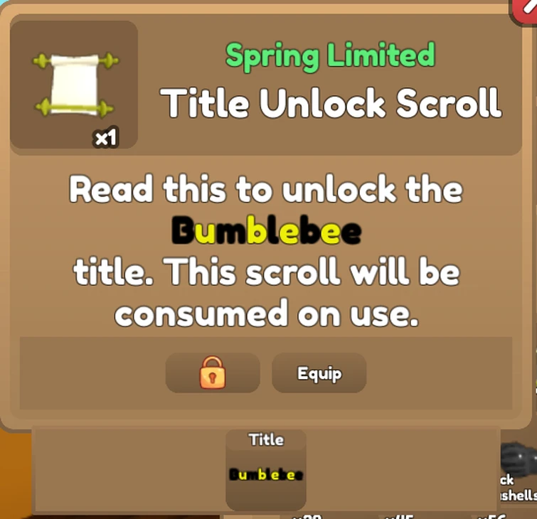 Bumblebee title unlock scroll | Fandom