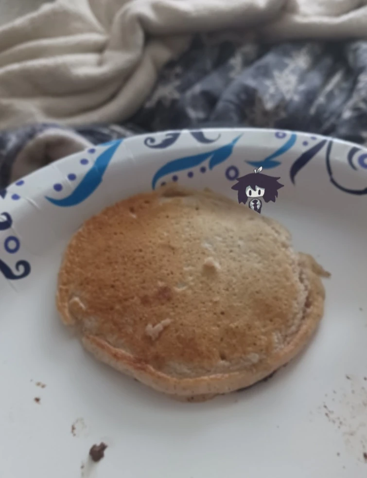 Abbie eating pancake. | Fandom