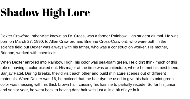 rewriting the lore of shadow high | Fandom