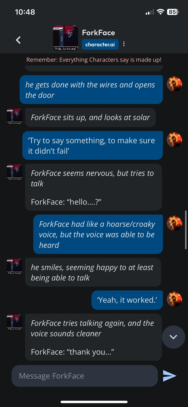 Solar fixes ForkFace's voice :O | Fandom