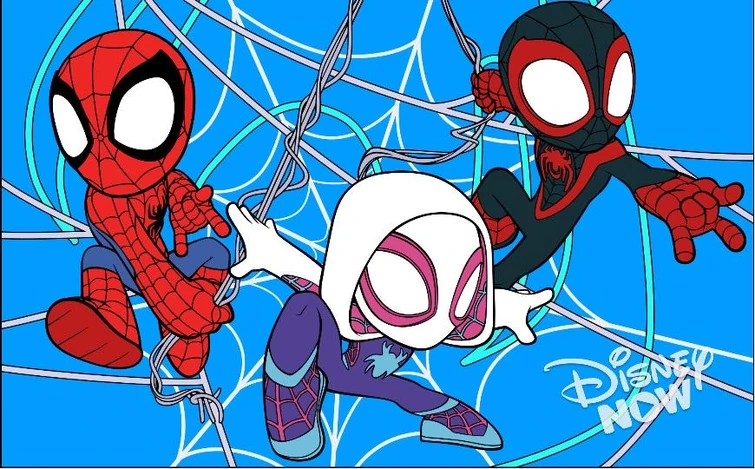 I colored Peter Parker, Gwen Stacy, and Miles Morales in Spidey and His ...