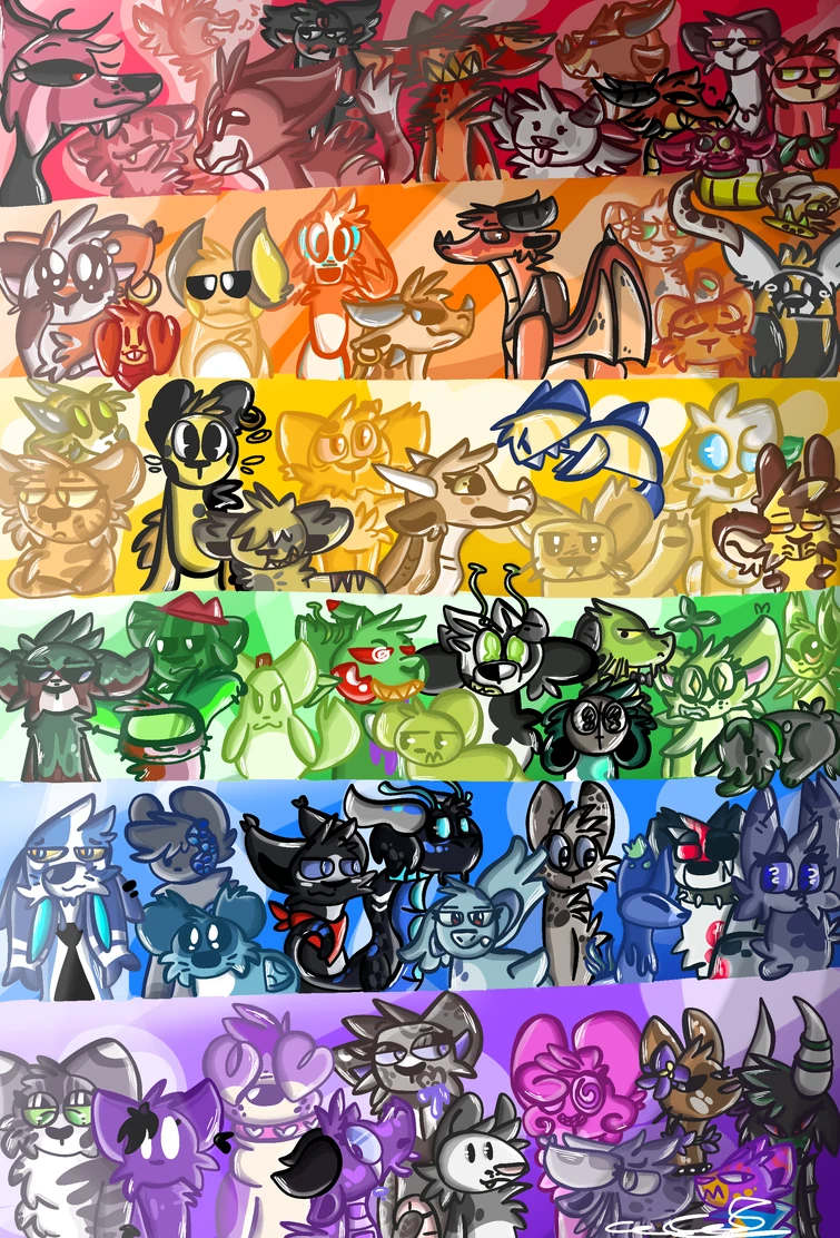 The biggest project i have ever done.. character collage | Fandom