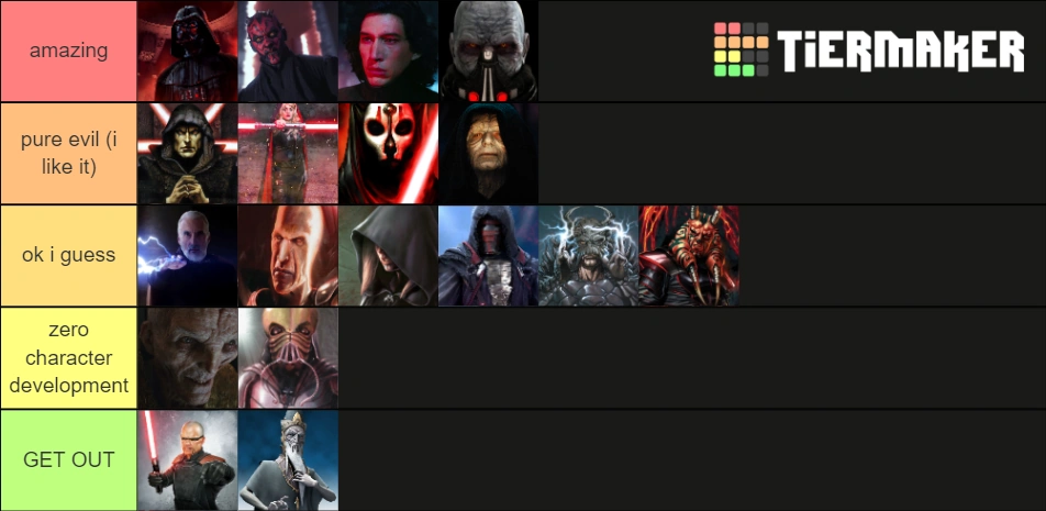 sith lord tier list | Fandom
