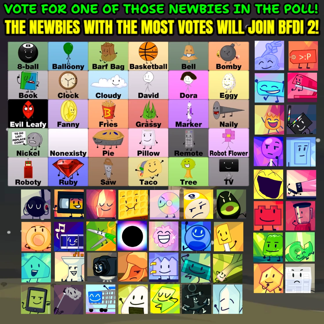 BFDI2 Episode 0: SEASON 2 VOTING! | Fandom