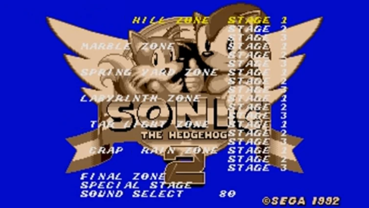 just a normal sonic 2 menu, nothing to see here | Fandom