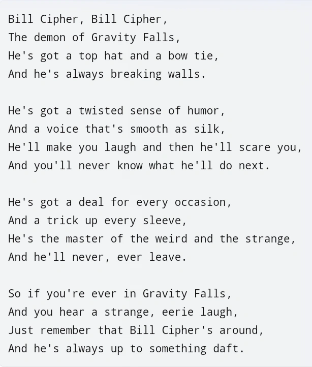 Random AI song about bill cipher lol | Fandom