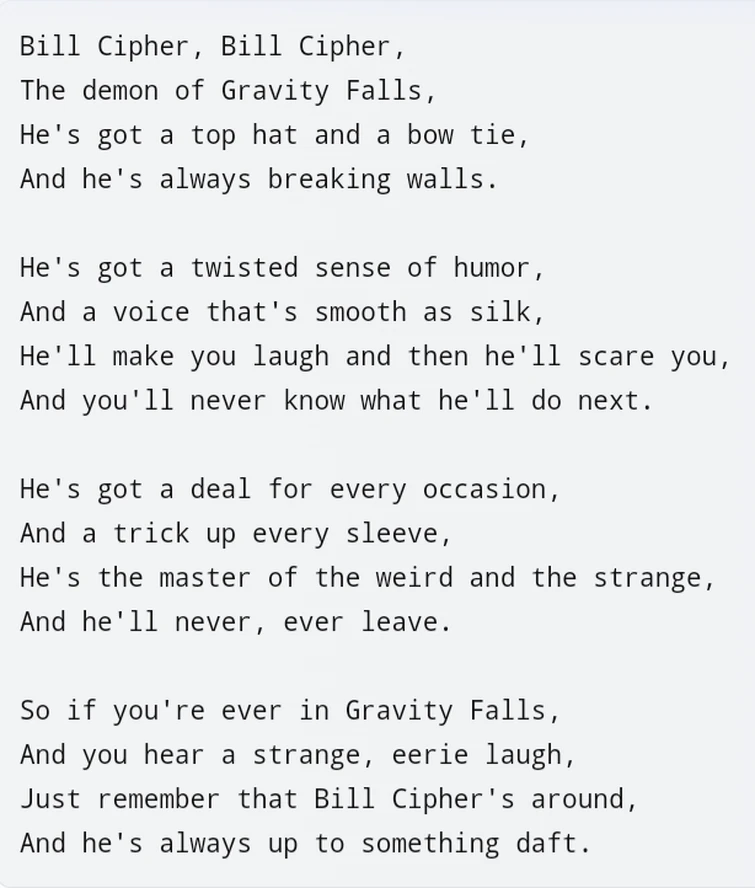 Random AI song about bill cipher lol | Fandom