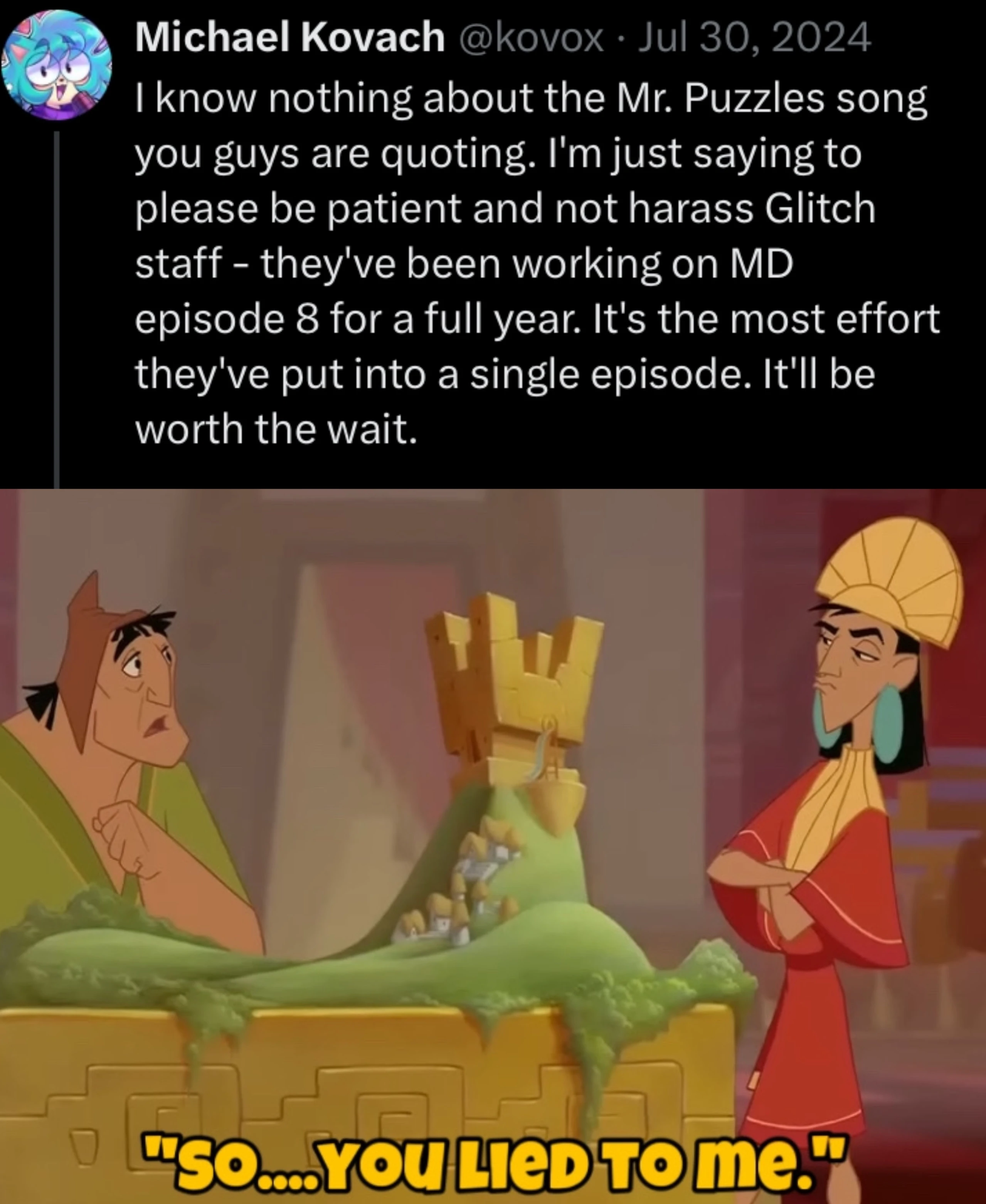 A meme because Michael lied to us | Fandom