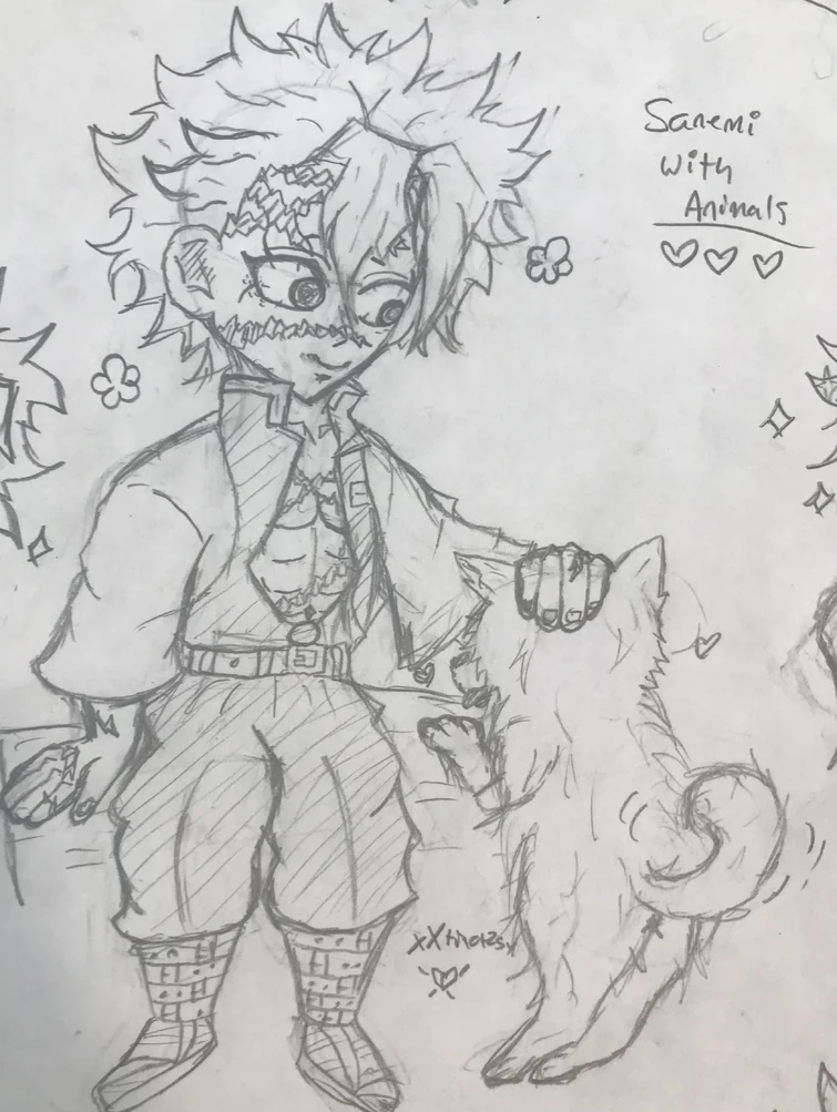 Sketches of Sanemi with animals + some headcannons | Fandom