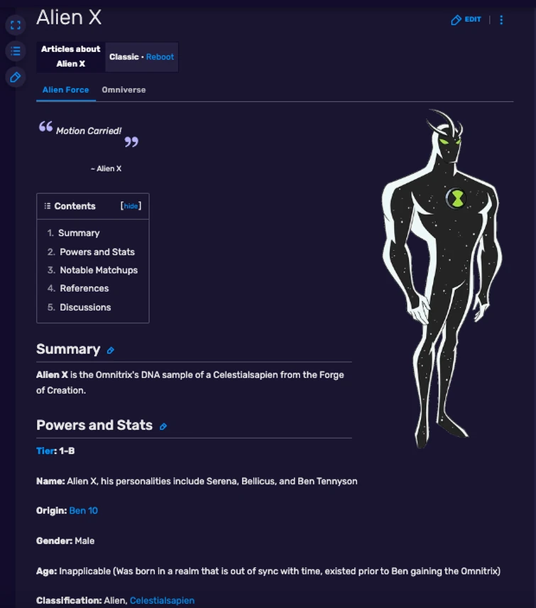 Well looks like Alien X got upgraded to 1-B(Hyperversal). | Fandom