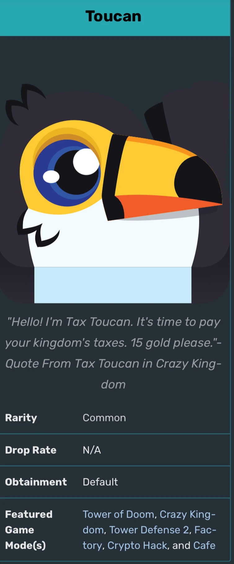 Toucan is in tower defense too | Fandom