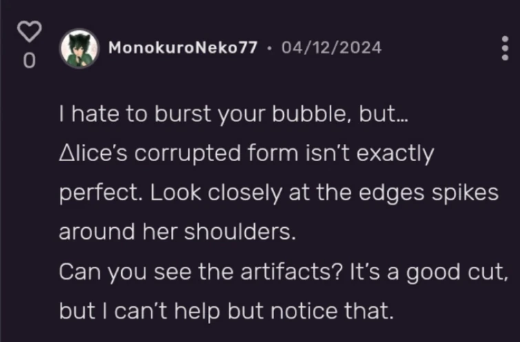 Fixing white dots of alice demon form | Fandom