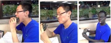 Guy eat the black burger and turn black | Fandom