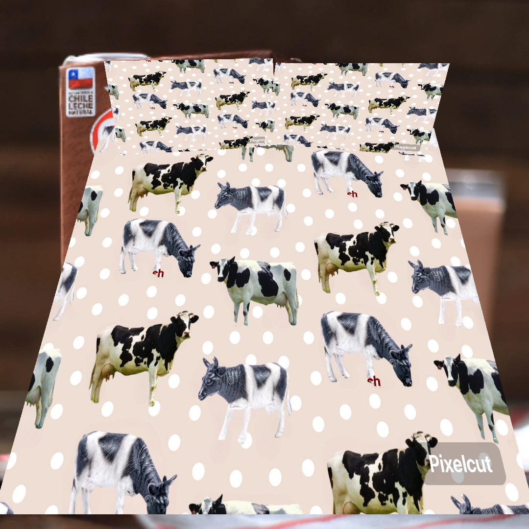 Pillow Cover Cow Vector Background Seamless Pattern Hand Drawn ...