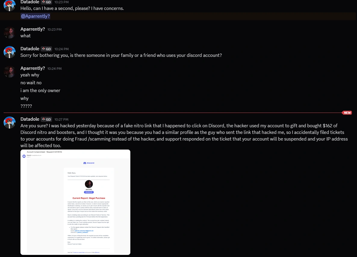 Datadole got hacked on discord | Fandom