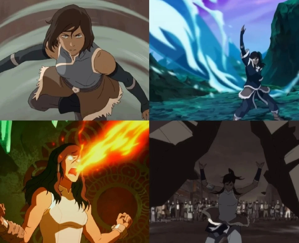 Korra and her four elements 💨🌊🔥⛰️ | Fandom