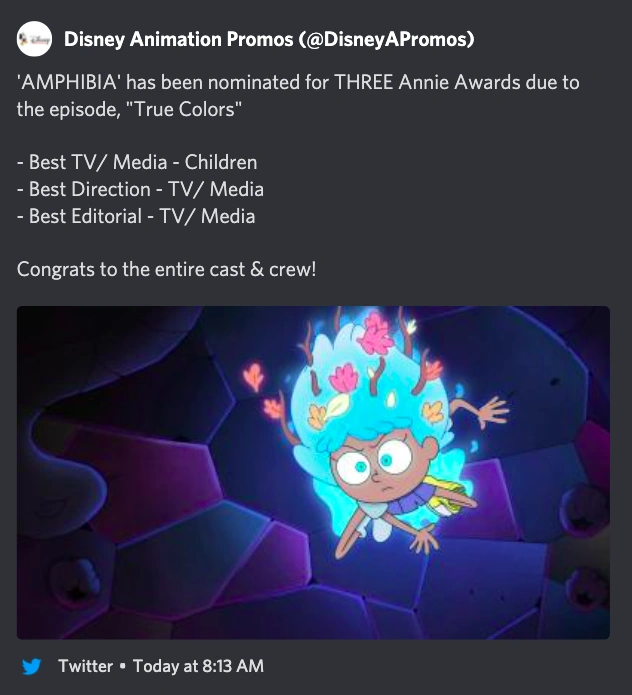 Amphibia has been nominated for 3 Annie Awards because of True Colors ...