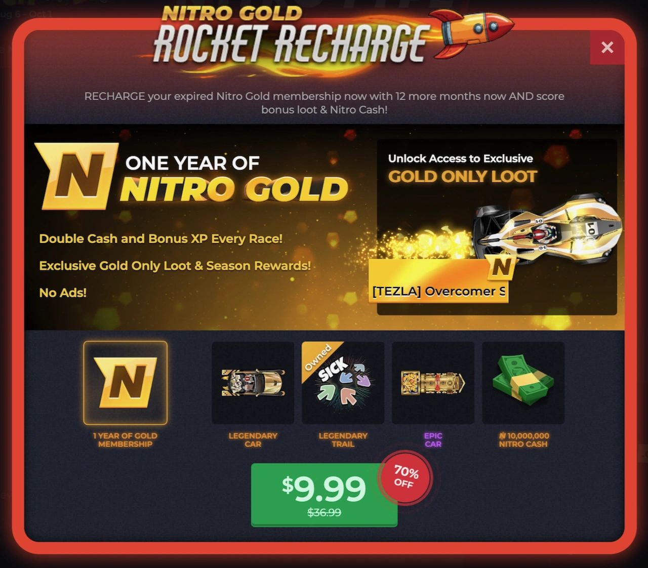 Nitro Gold Rocket Recharge Bundle | Fandom